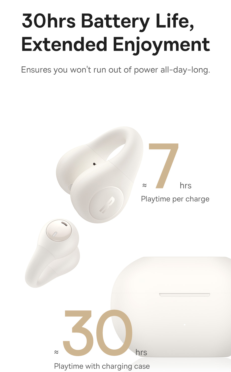 Baseus Bass15 Clip Open-Ear TWS Hook Earbuds Wireless Earphone ...