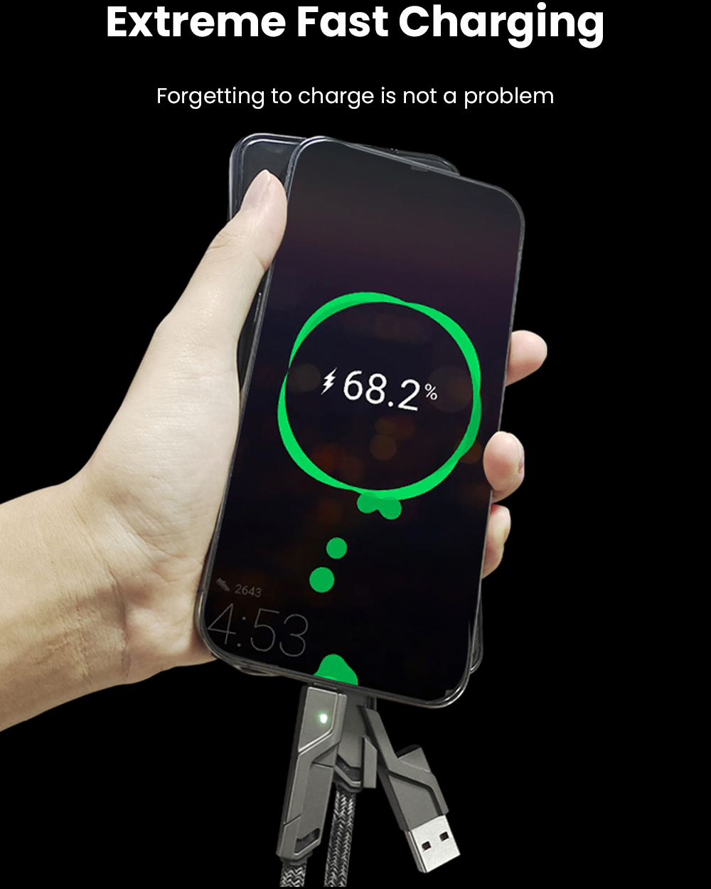 Flash Charging 4-In-1 100W Fast Cable Support Multi-device For ios/Type ...