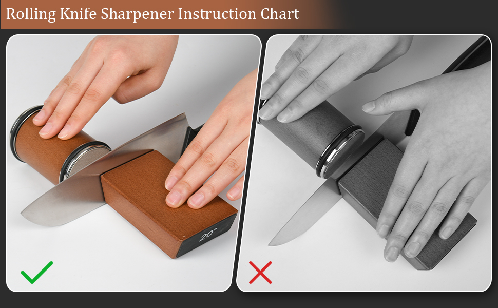 Rolling Knife Sharpener Kit for Straight Edge, Roller Knife Sharpening ...