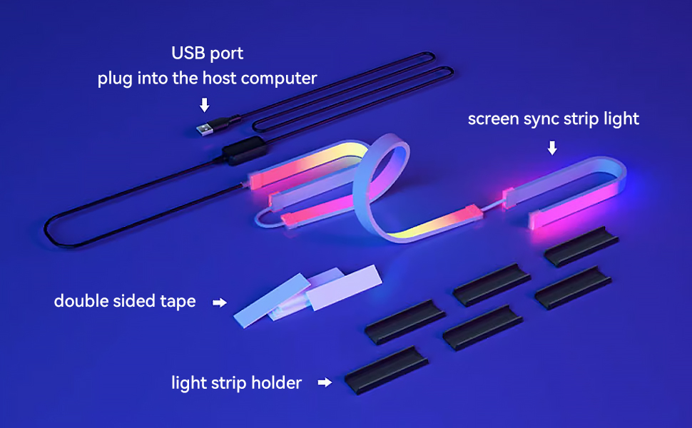 USB 5v Immersion Sync with Computer Monitor LED Light Strip, Dreamcolor ...