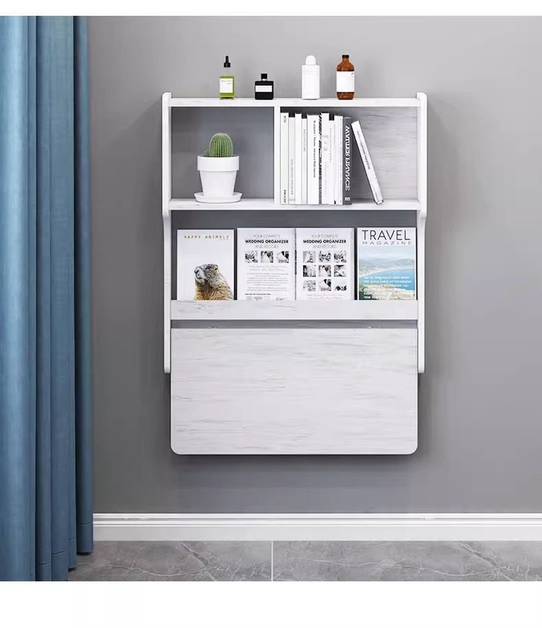 Wall folding desk, wooden home computer desk, suspended wall mounted ...