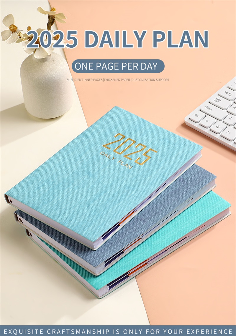 Ossayi 2025 A5 Daily Planners Schedule Book Leather Cover Calendar ...