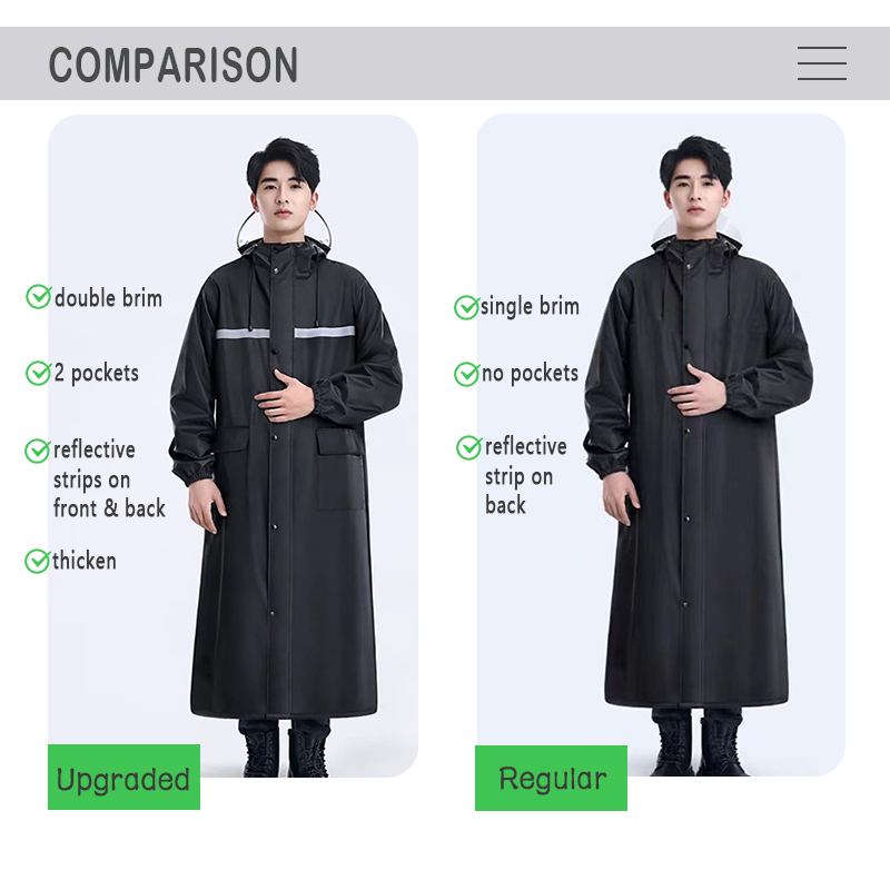 AUTOP Unisex Motorcycle Raincoat Hooded Rain Coat Long Rainsuit Rain ...