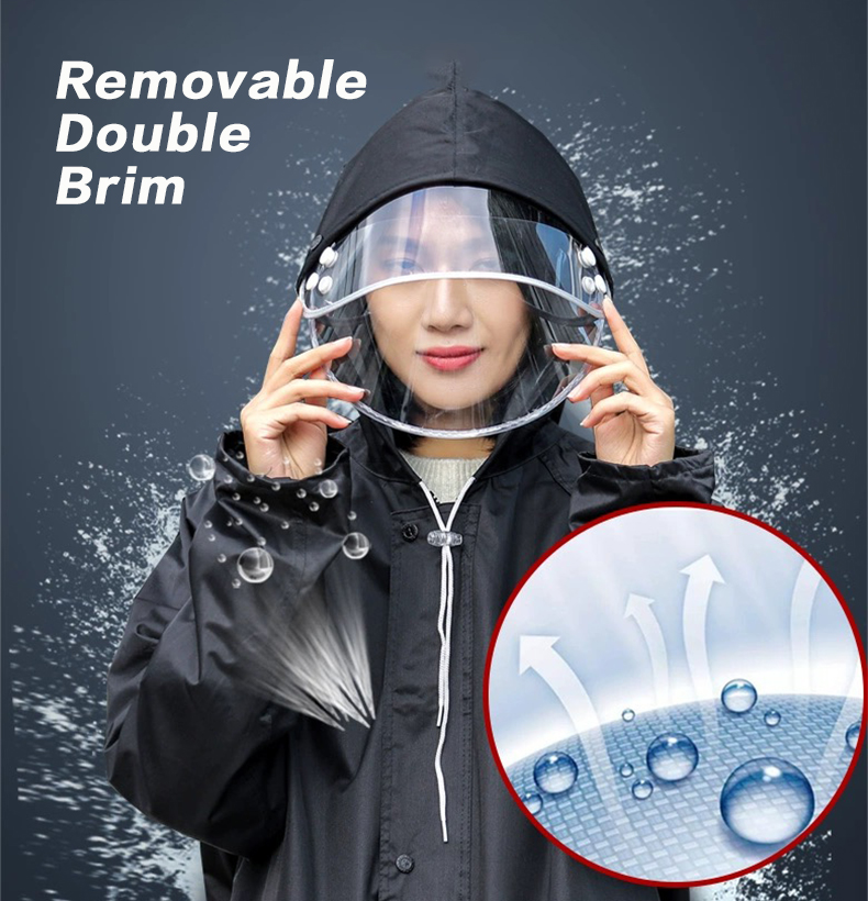 HOTOP Premium Oxford Cloth Raincoat For Adults Hooded Long Rainsuit ...