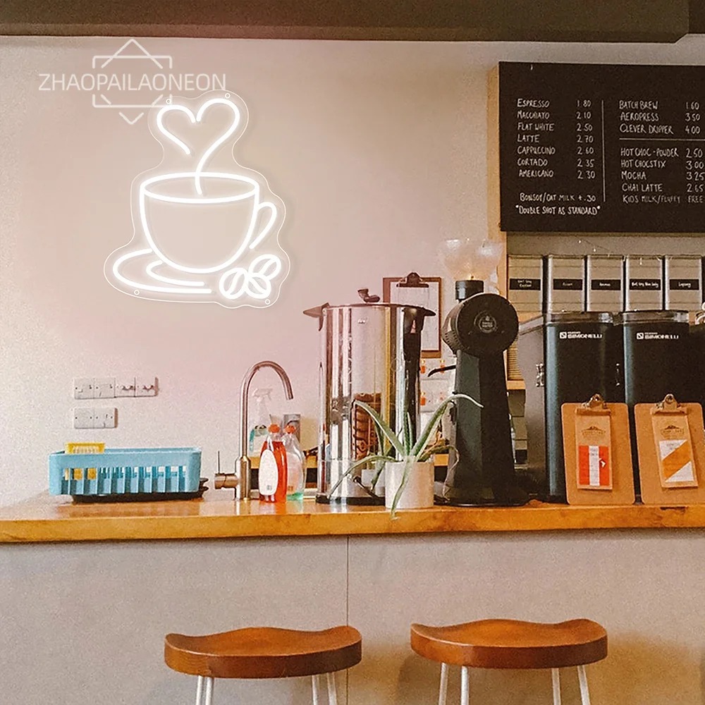 Coffee Neon Led Sign Cafe Bar Neon lights Wall Art Decoration Coffee ...