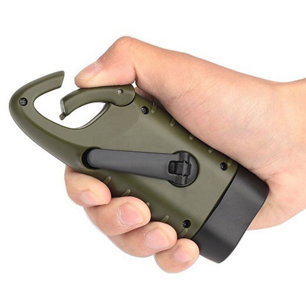 Solar Powered Flashlight Hand Crank Dynamo Rechargeable LED Lamp ...