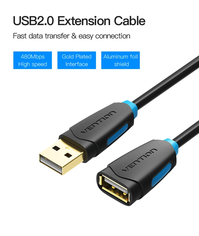 Vention USB 2.0 Extension Cable Male to Female USB2.0 Extension Wire ...