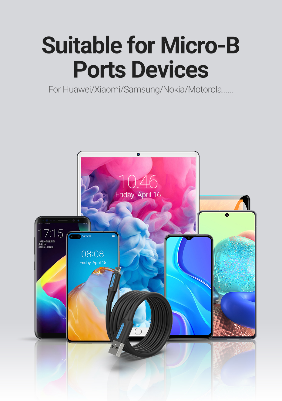 Vention Micro USB Cable Fast Charging 2A Microusb Cord For Android ...