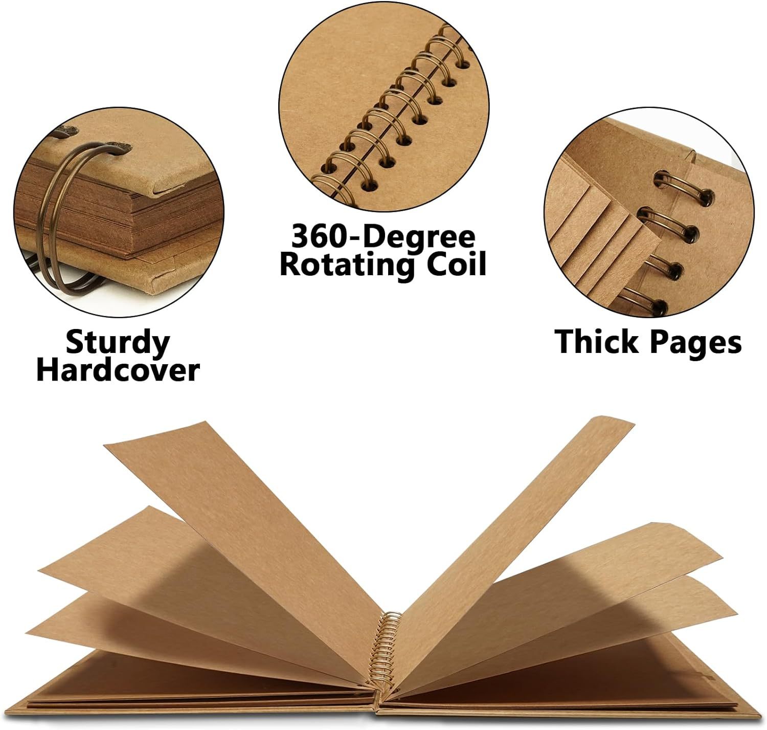 DIY Scrapbook Album 7x7 Inch Hardcover Kraft Paper Scrap Book Photo ...