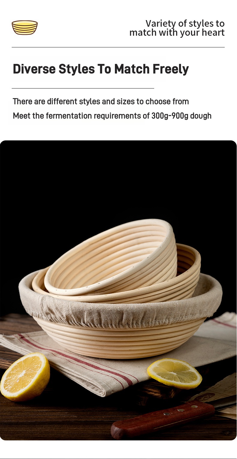 【SG READY STOCK】Bread Fermentation Basket With Cloth Liner Round/Oval ...