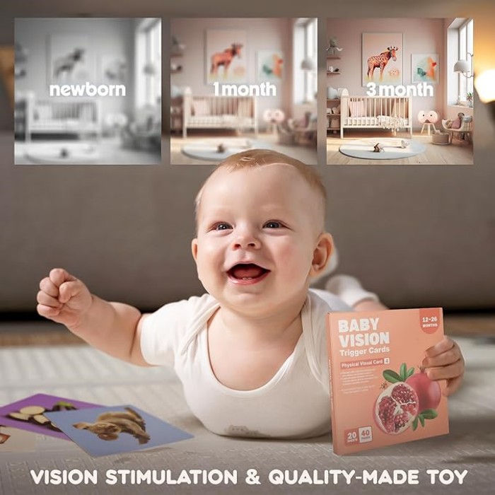 [SG STOCK] Montessori Black and White Color Visual Flash Card Baby ...