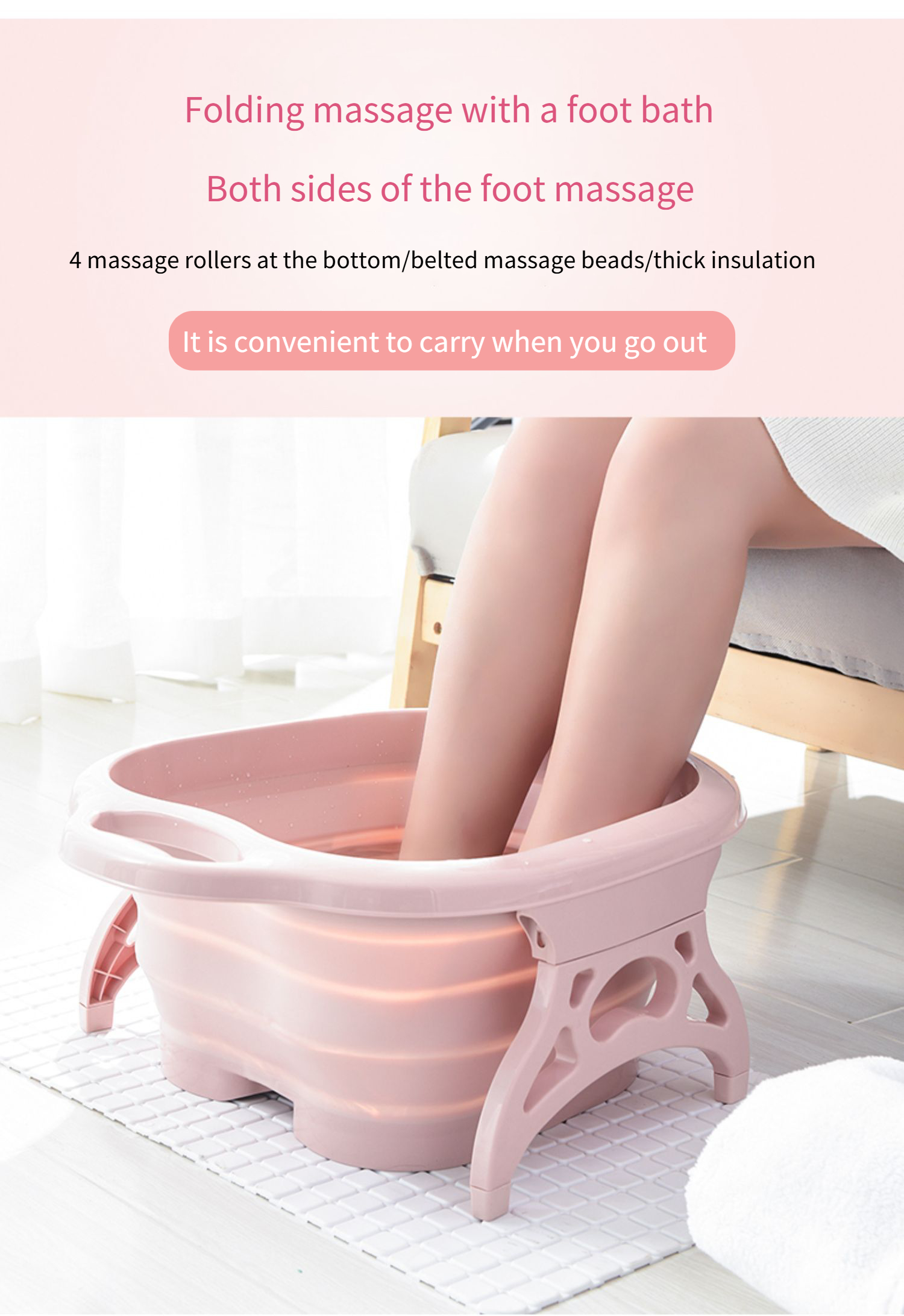 🚚【SG spot】Home use thick plastic folding foot bath tub, portable ...