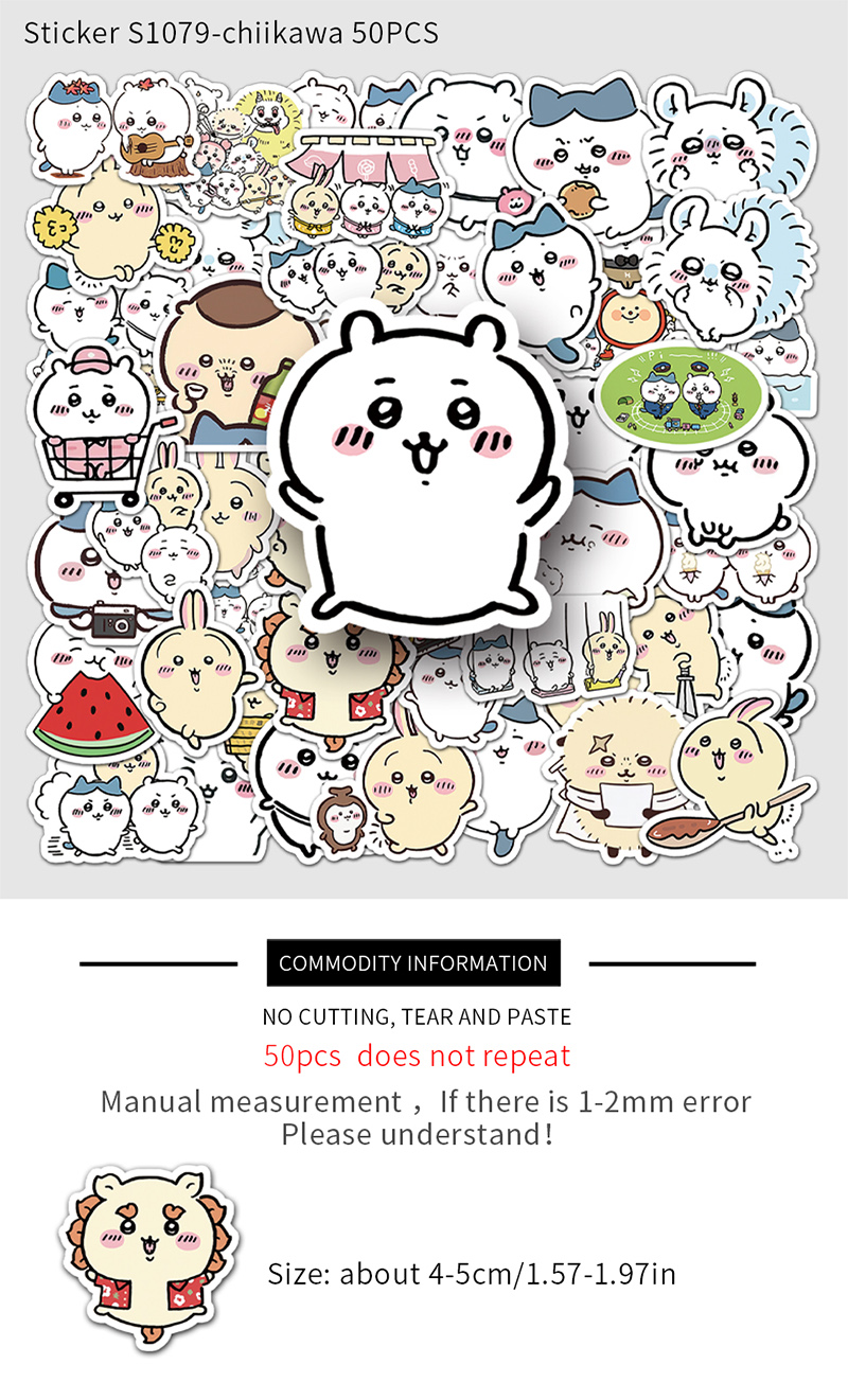 50PCS Chiikawa Sticker lovely Anime Cute Pet Profile Picture Sticker ...