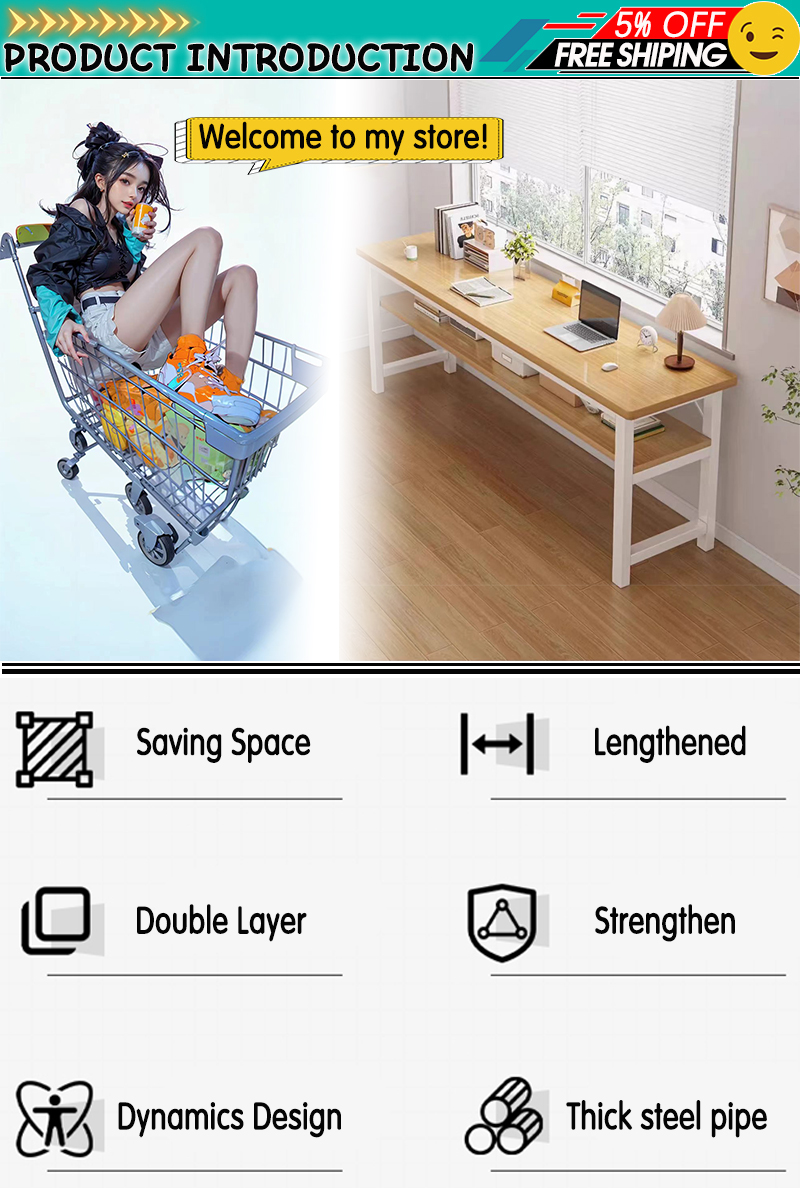 Wooden Study Table Long Table Computer Table Writing Desk Rectangular ...