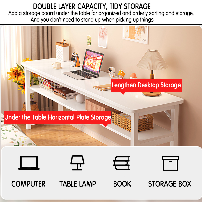 Wooden Study Table Long Table Computer Table Writing Desk Rectangular ...