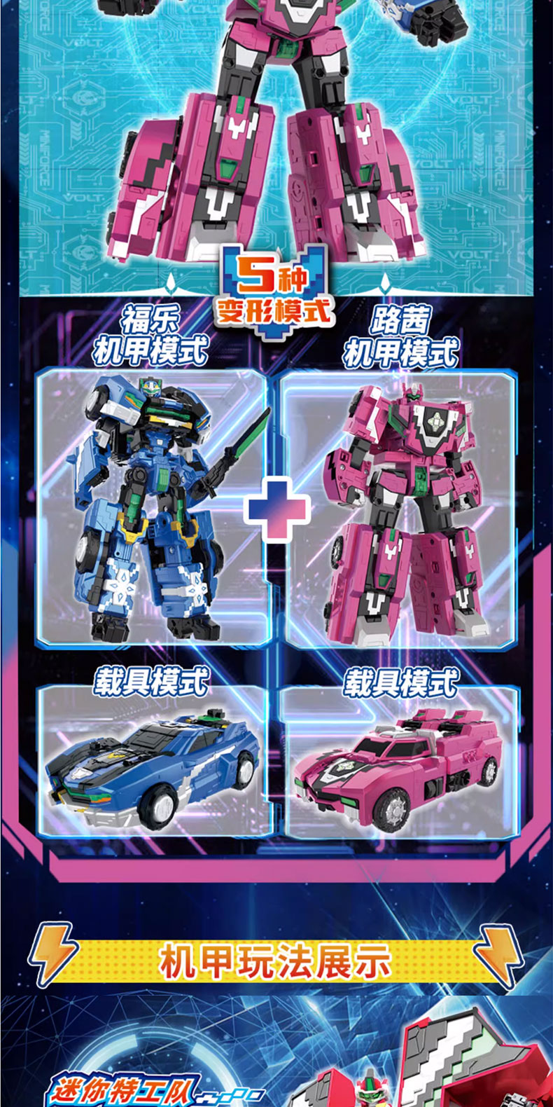 [A+baby] Mini Force 6 Original Toys Robot For Kids Action Figure ...