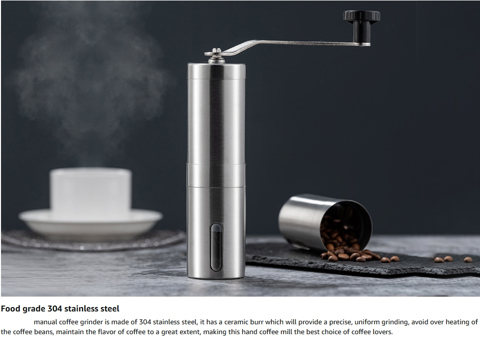 【SG READY STOCK】Portable Manual Stainless Steel Coffee Grinder Hand ...