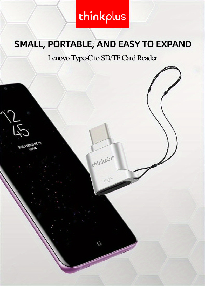 Lenovo D201 type-c card reader Mini Type micro-sd card reader USB C-SD ...