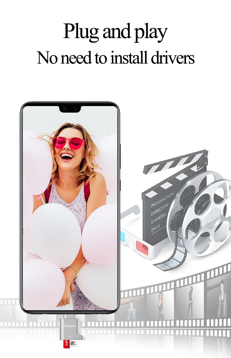 Lenovo D201 type-c card reader Mini Type micro-sd card reader USB C-SD ...