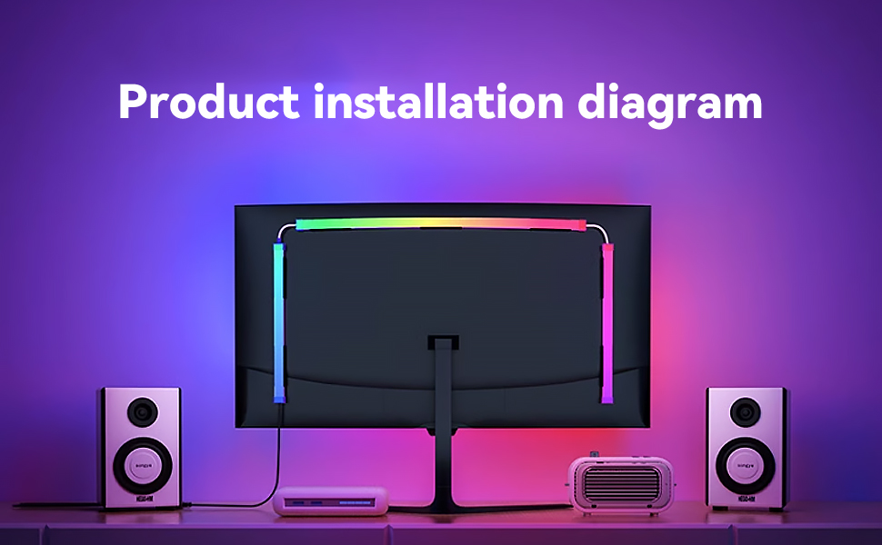 Longlight Ambilight RGB Computer Monitor Sync LED Backlight, Dreamcolor ...