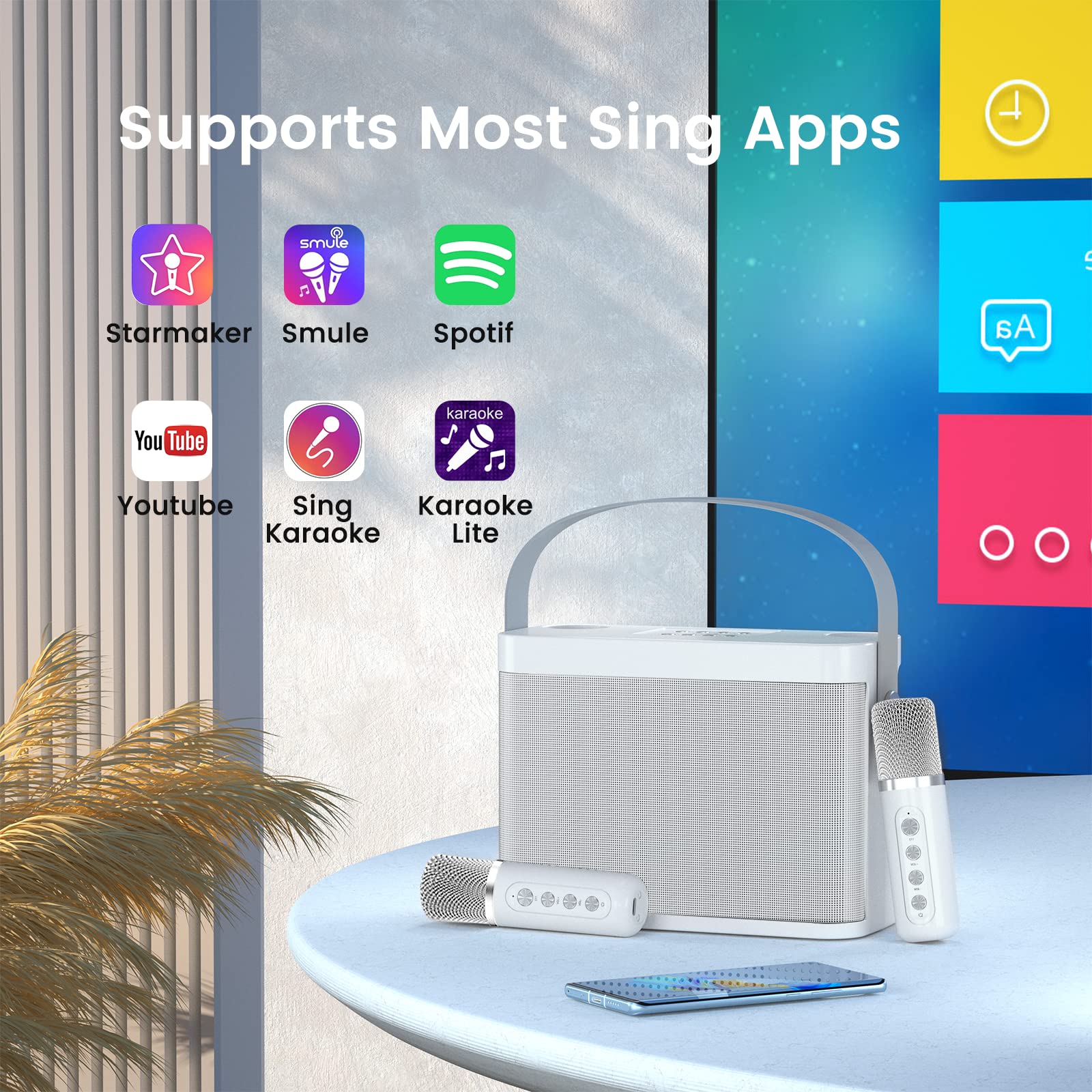 [SG Ready Stock] NEW bluetooth speaker wireless Microphone 2 Mic 1 Set ...