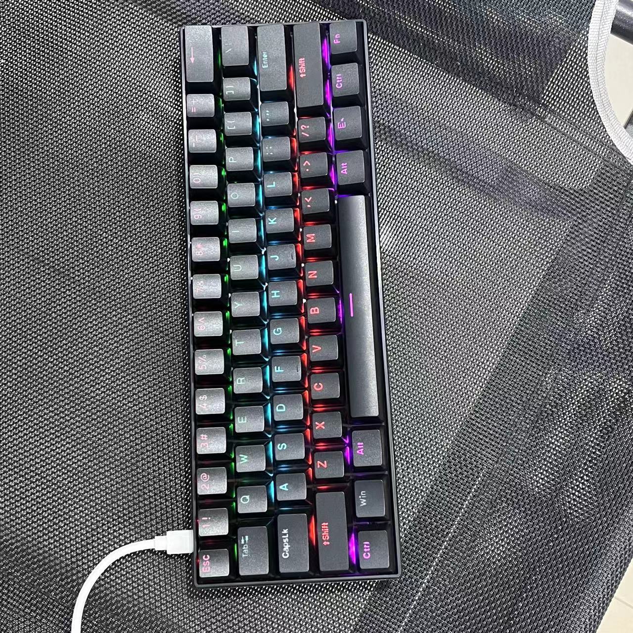 Portable 60% Mechanical Gaming Keyboard, Wired Keyboard With Blue ...