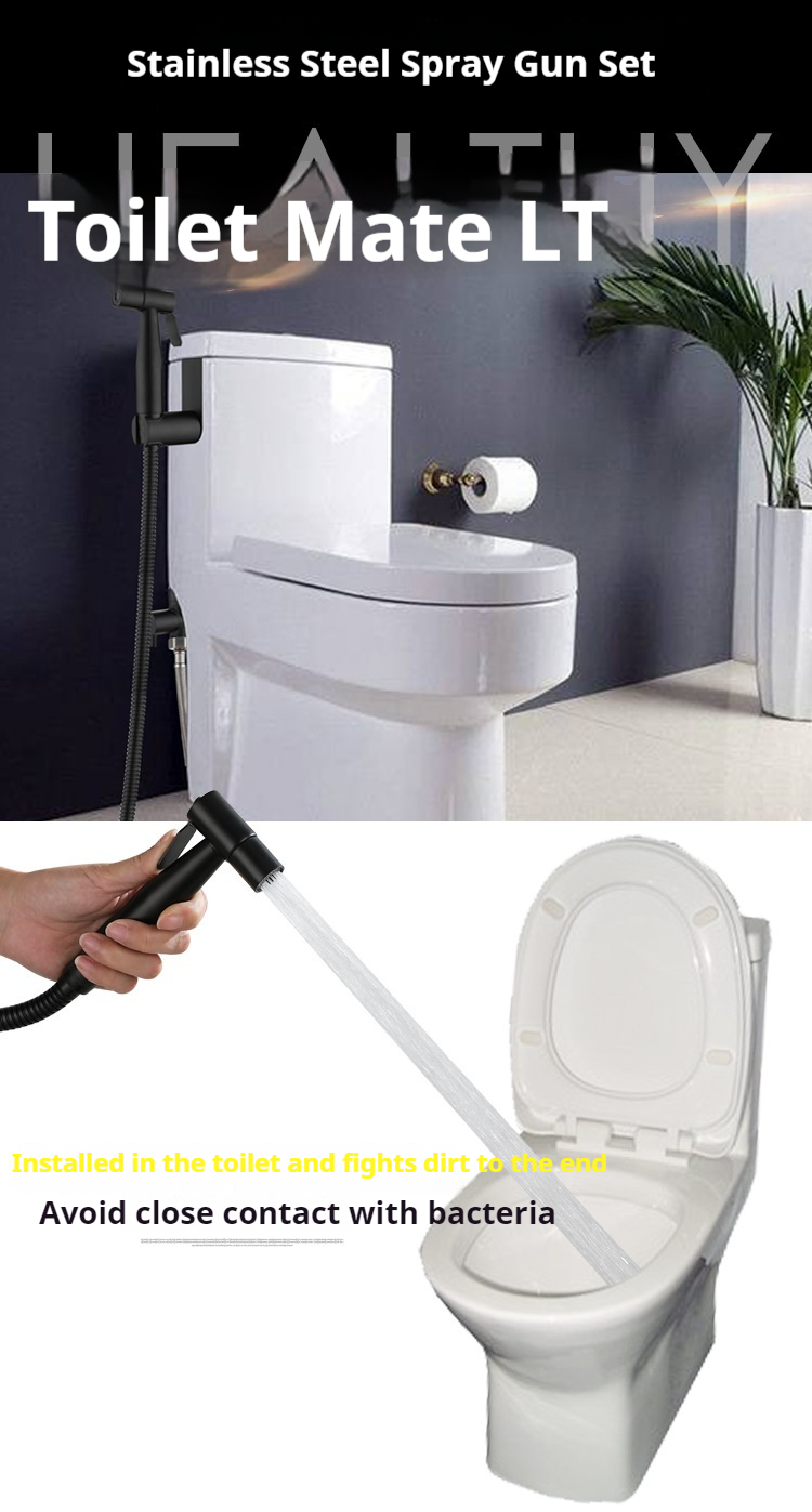 Toilet flush Spray gun 304 stainless steel toilet spray gun set ...