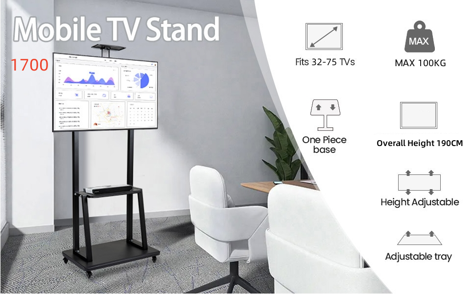 【SG READY STOCK】32-75 Inch Mobile Floor-standing LCD Monitor TV Frame ...