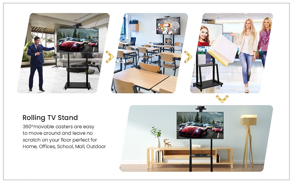 【SG READY STOCK】32-75 Inch Mobile Floor-standing LCD Monitor TV Frame ...