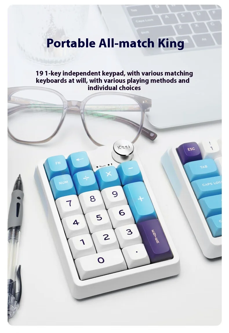 Kzzi K20 Mini Keyboard Keypad Three Mode Bluetooth Wireless Gasket Mechanical Keyboard Accessory ...