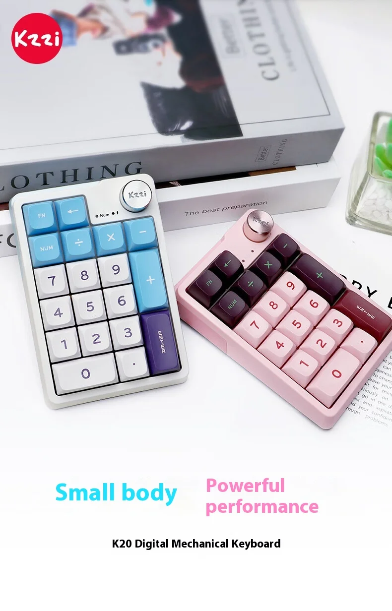 Kzzi K20 Mini Keyboard Keypad Three Mode Bluetooth Wireless Gasket Mechanical Keyboard Accessory ...