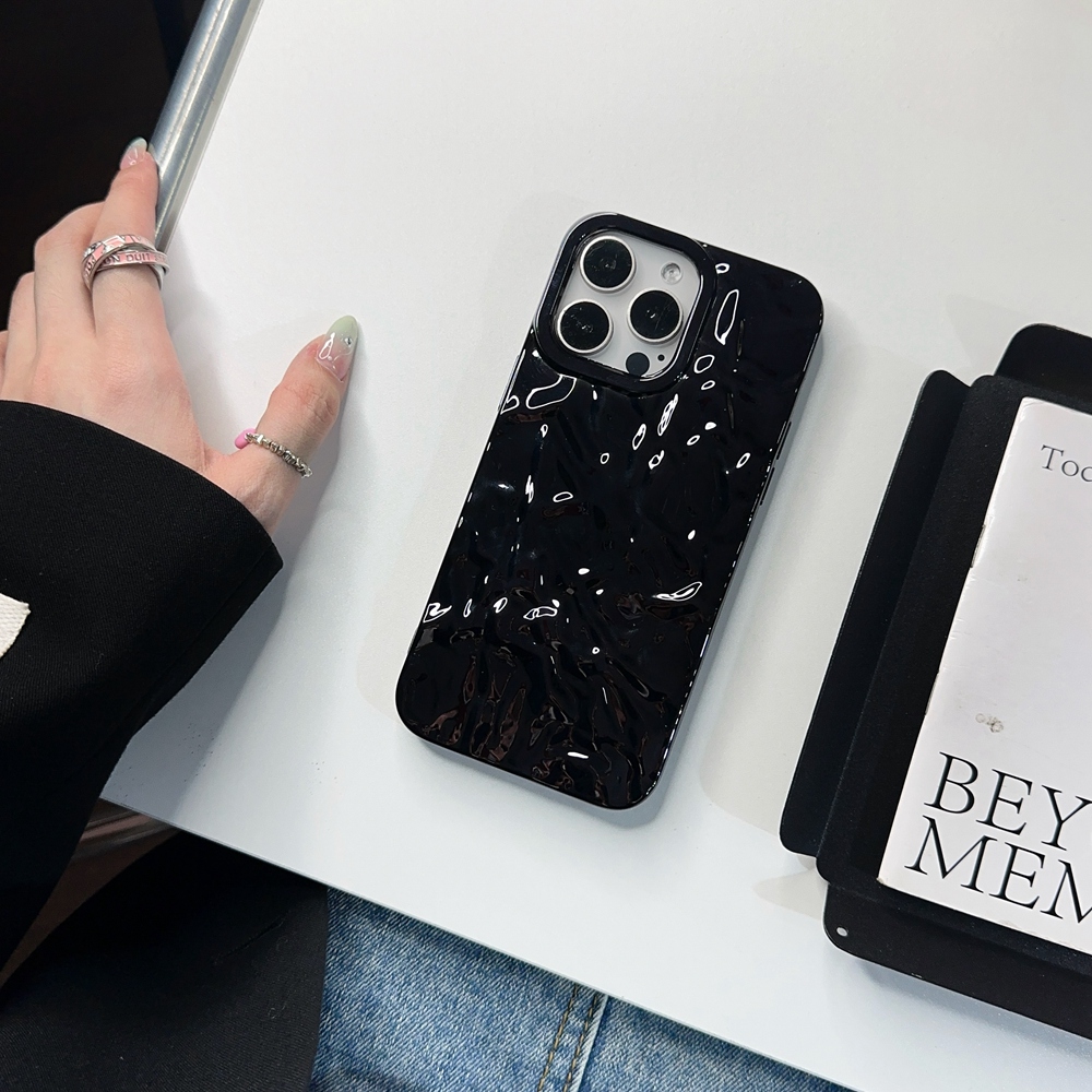Bright Silver Tin Foil 3D Pleats Phone Case For iPhone 17 16 15 14 12 ...