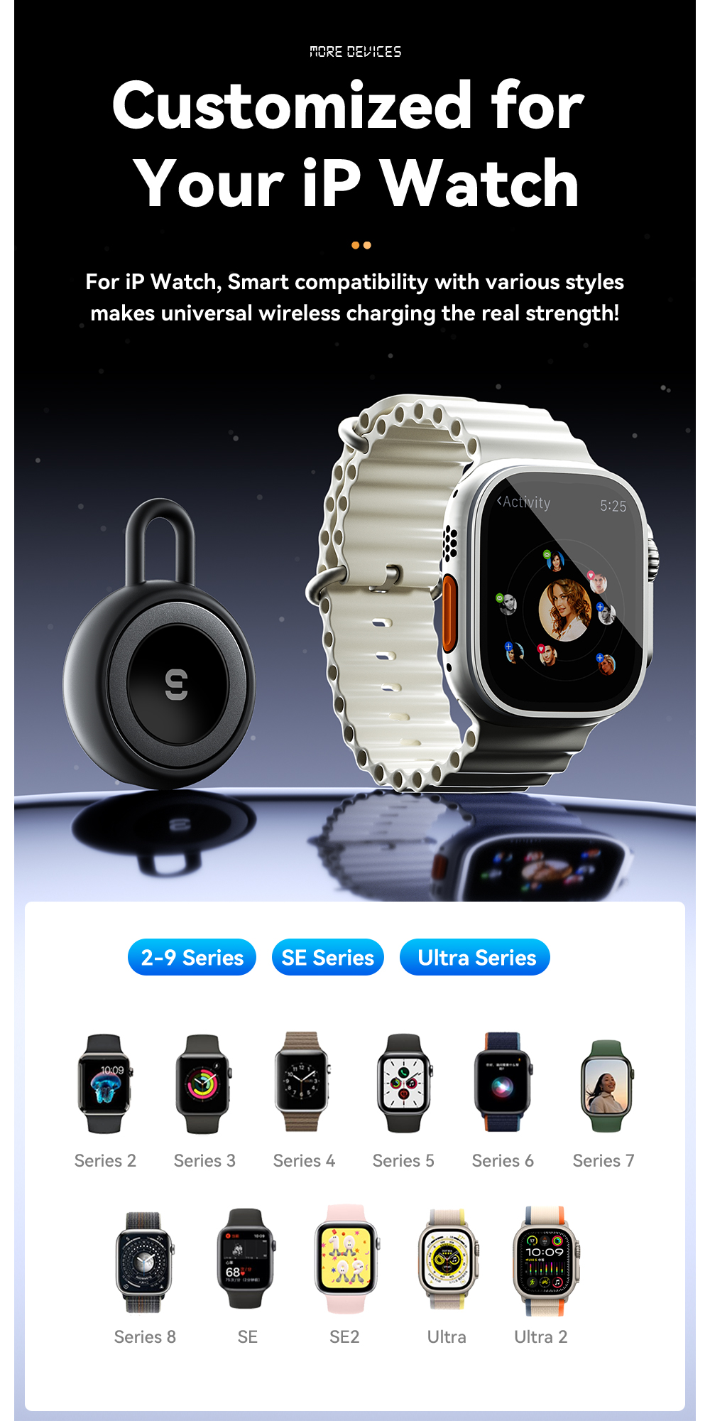 ESSAGER Round 2.5w Type-C Portable Ap watch wireless charger | Shopee ...