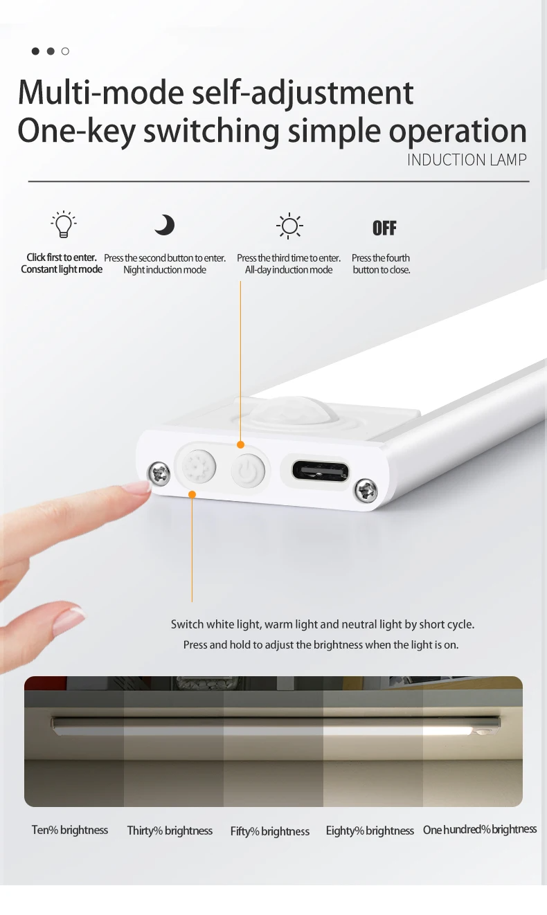 📦SG stock📦Ultra thin sensor light motion sensor led light vanity mirror ...