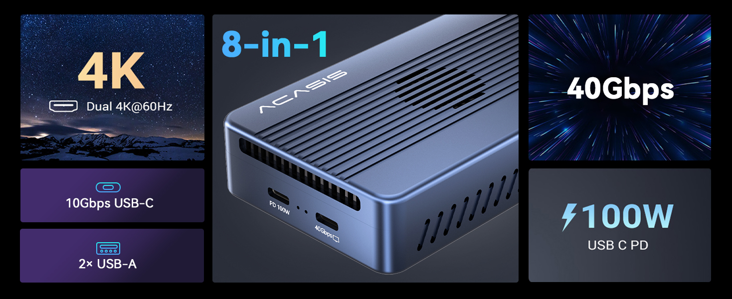 ACASIS Enclosure Docking StationCompatible with Thunderbolt 4/3 M.2 ...