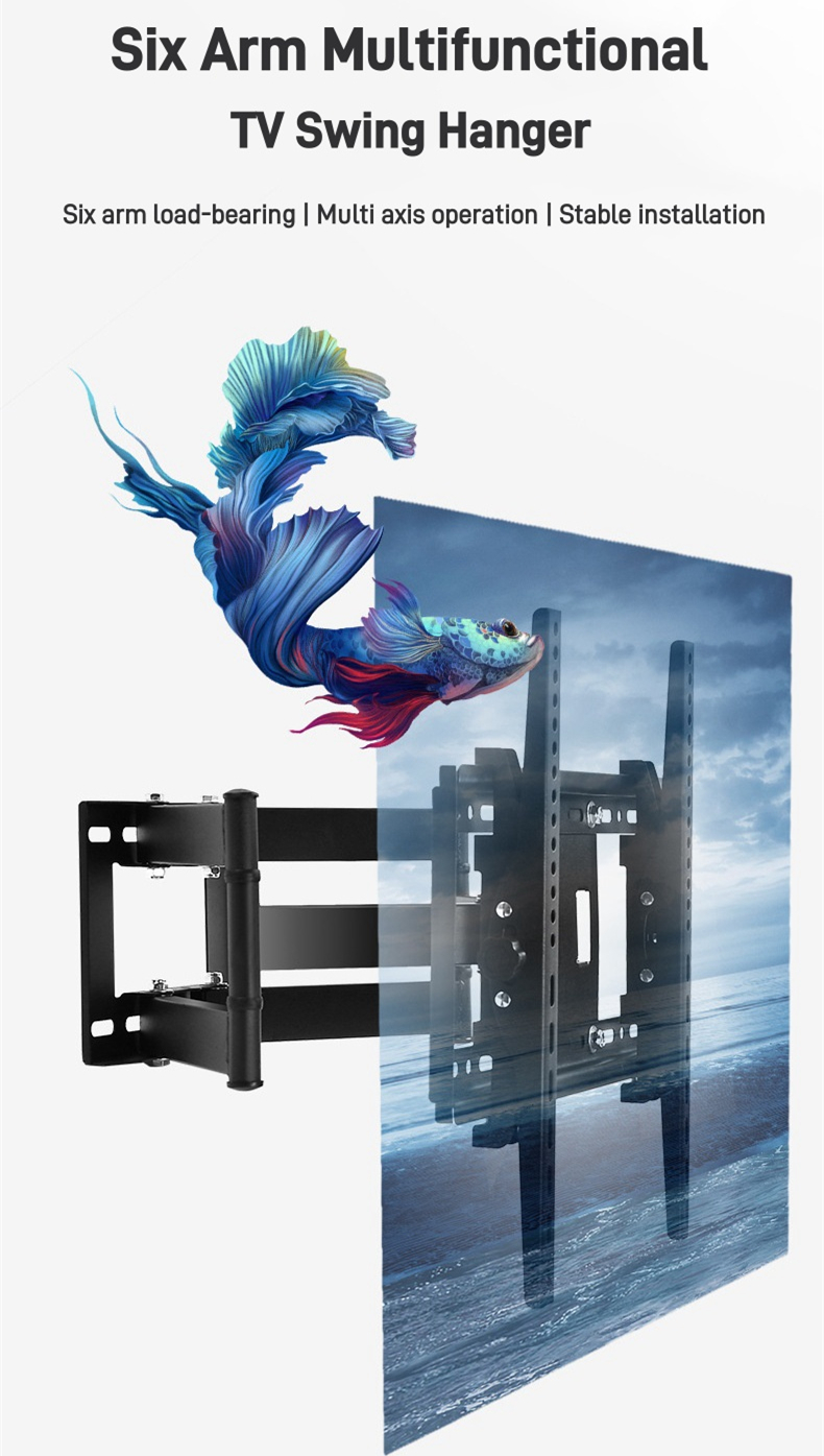 【SG READY STOCK】Universal Wall Mounted TV Bracket 32-85 Inch 6 Arms ...
