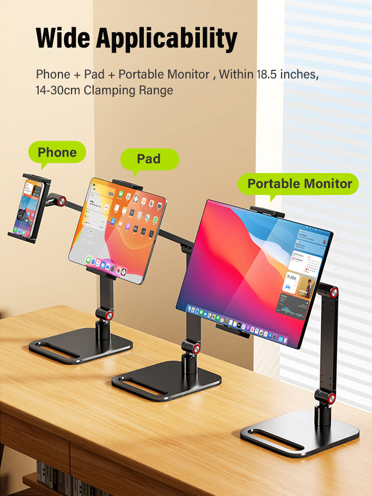 Lemorele Portable Monitor Holder Monitor Stand Riser Clamp Phone Tablet ...