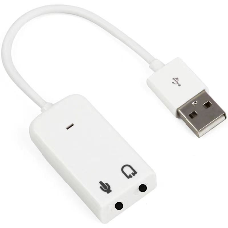USB External Audio Adapter Sound Card with 3.5mm Mic and Headset Jacks ...