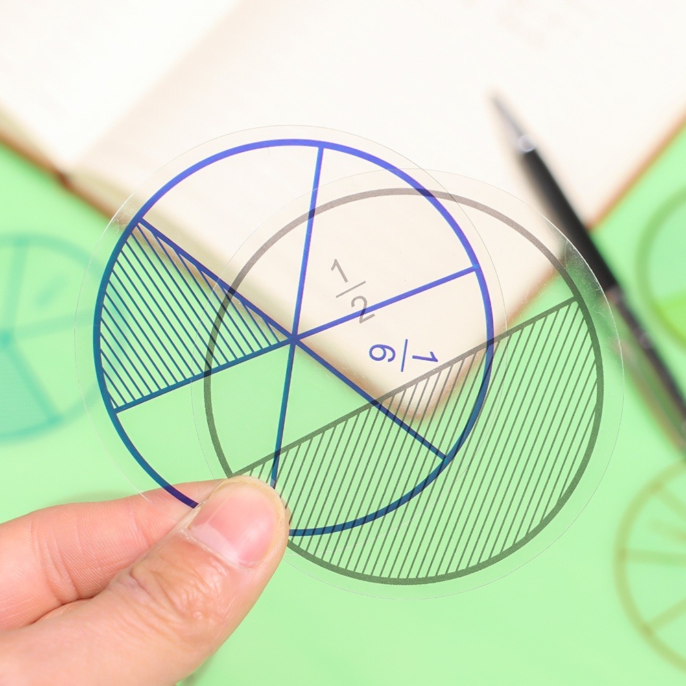 12Pcs Numbered Fractions Circles Chips Learning Mathematics Score ...