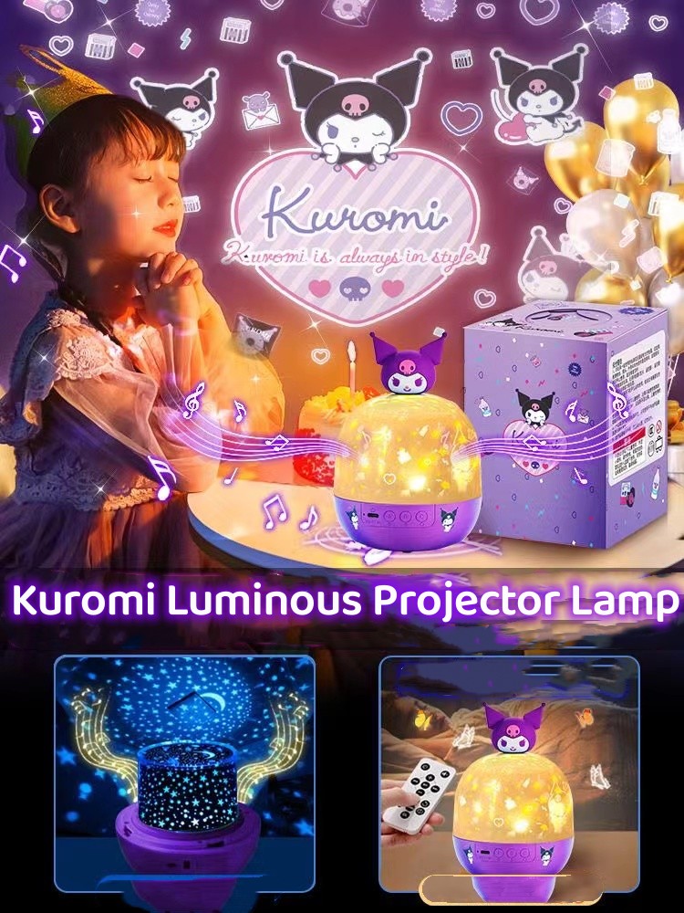 Sanrio Kuromi Luminous Projector Lamp Cinnamoroll Atmosphere Cartoon ...