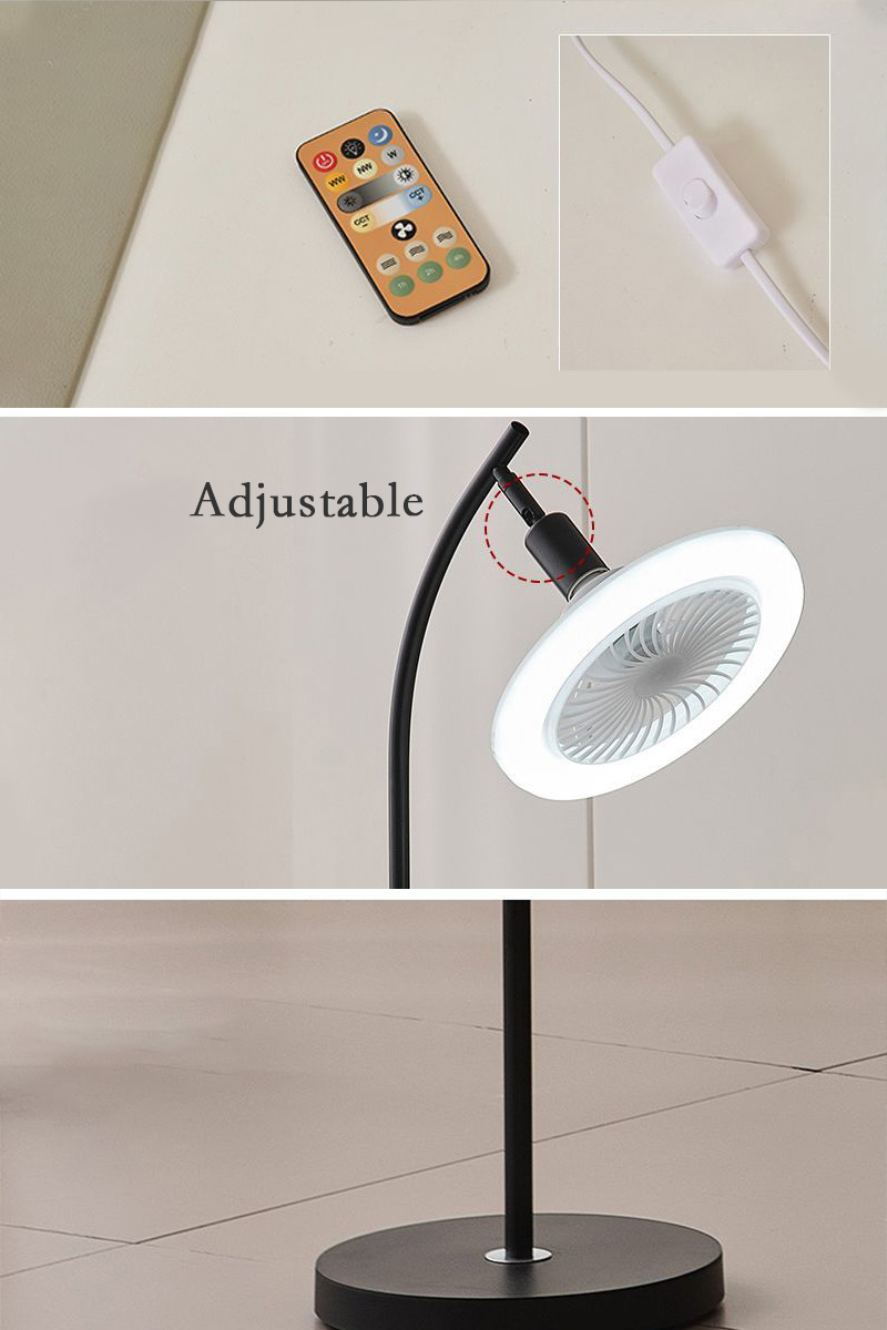 Rotating Fan Floor Lamp Stepless Dimmable Led Standing Light With ...