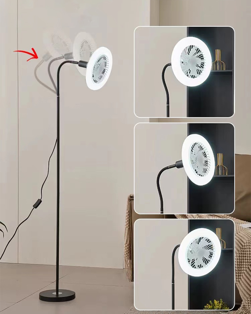 Rotating Fan Floor Lamp Stepless Dimmable Led Standing Light With ...