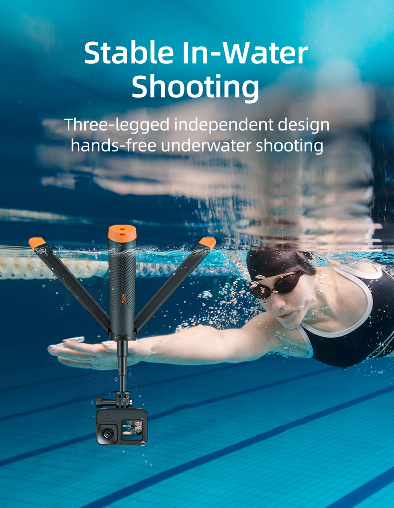 TELESIN Floating Selfie Stick Waterproof Tripod For GoPro Hero 13 12 11 ...