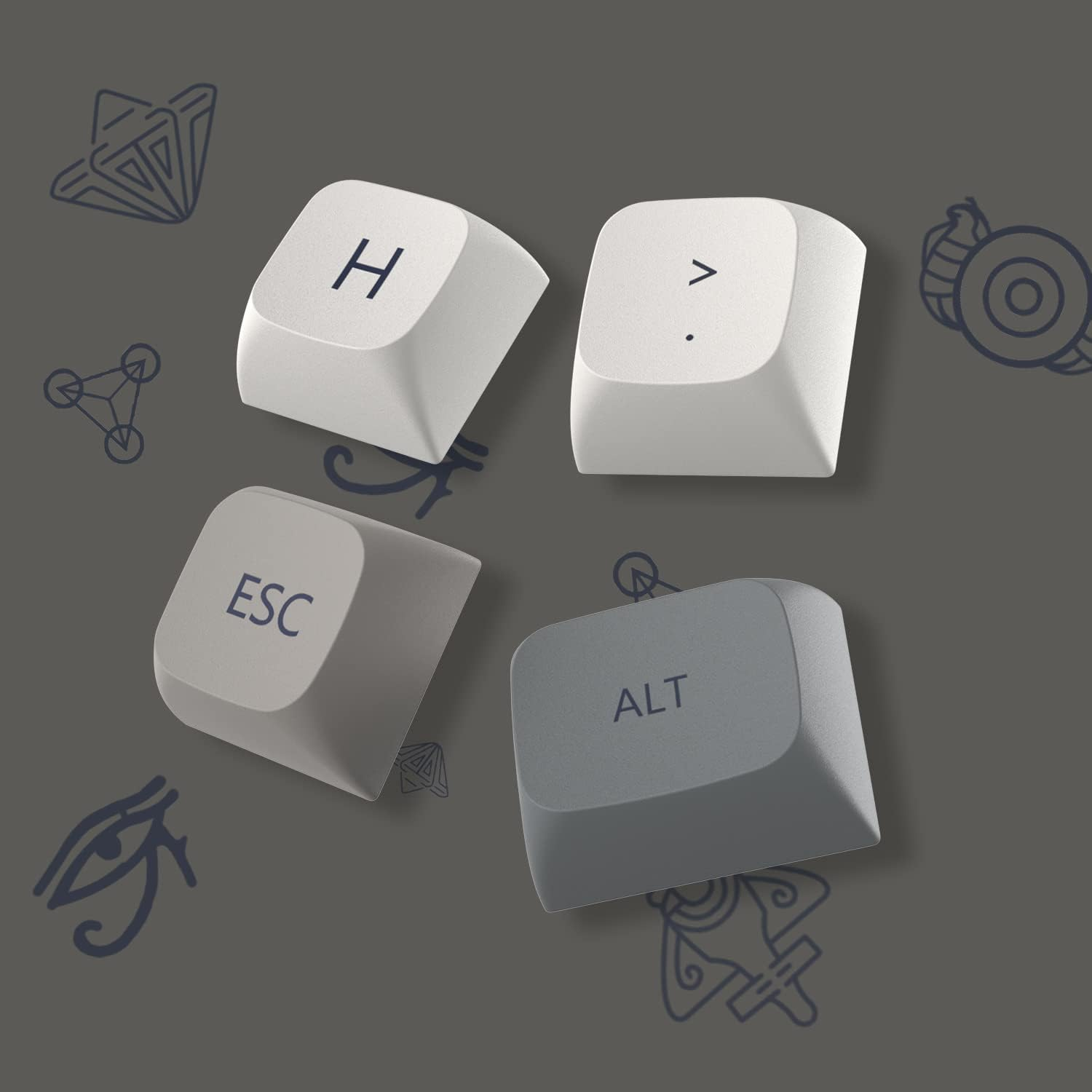 Womier Vintage Grey PBT Keycaps, XDA Contour Keycaps 75%, Dye ...