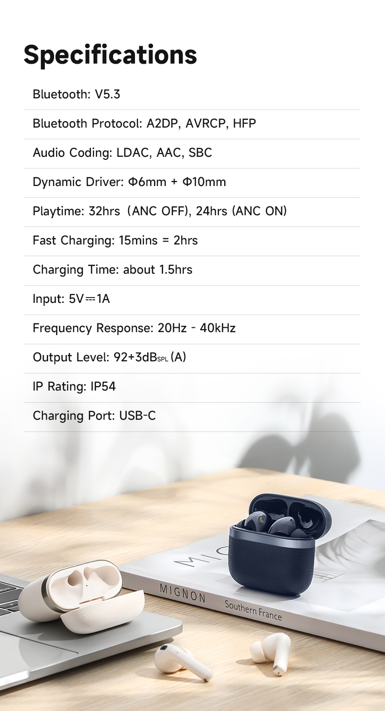 EDIFIER W260NC True Wireless Earbuds Bluetooth V5.3 Earphones Active ...