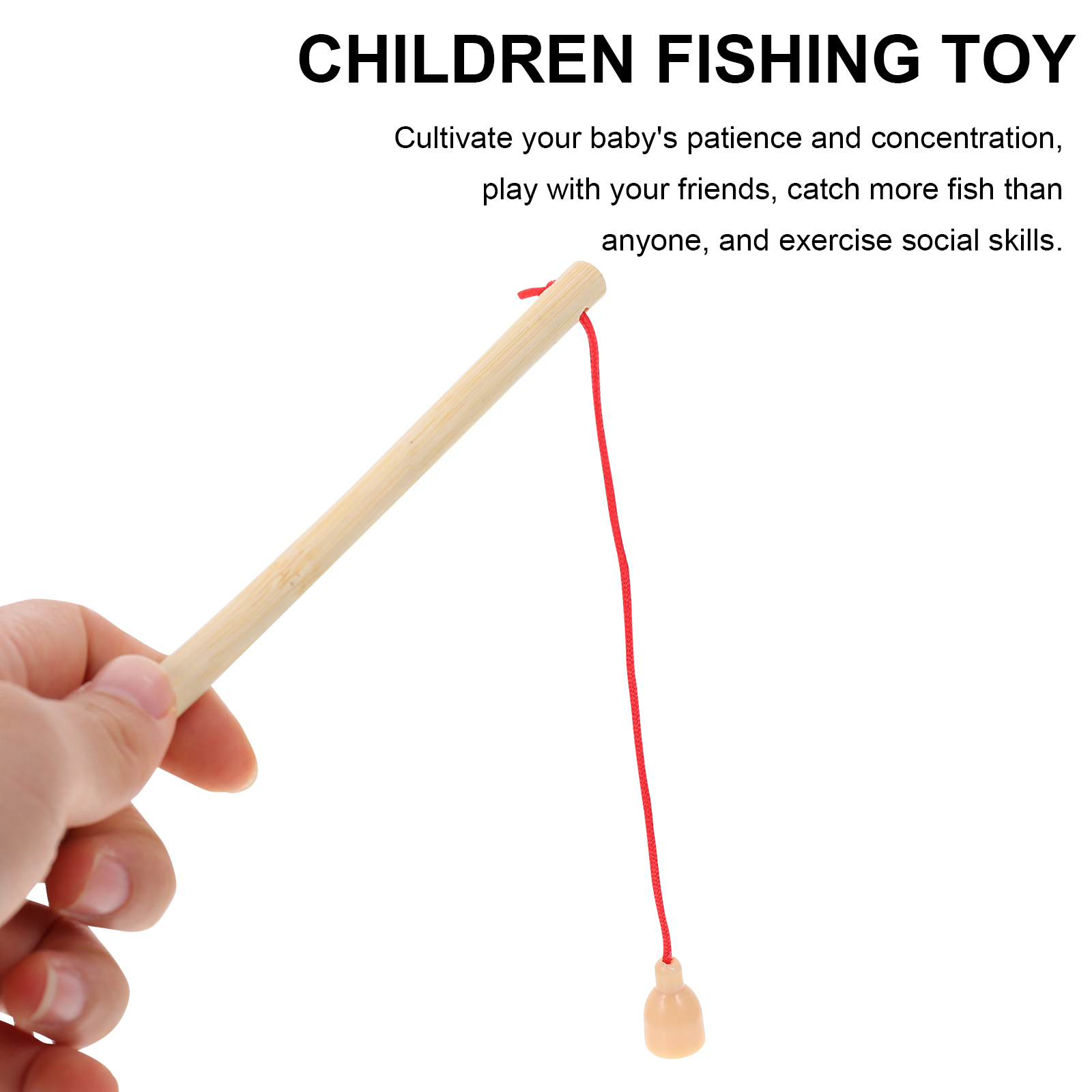 📦 Wooden Creative Fishing Rod Game Toy Early Education Funny Catching ...