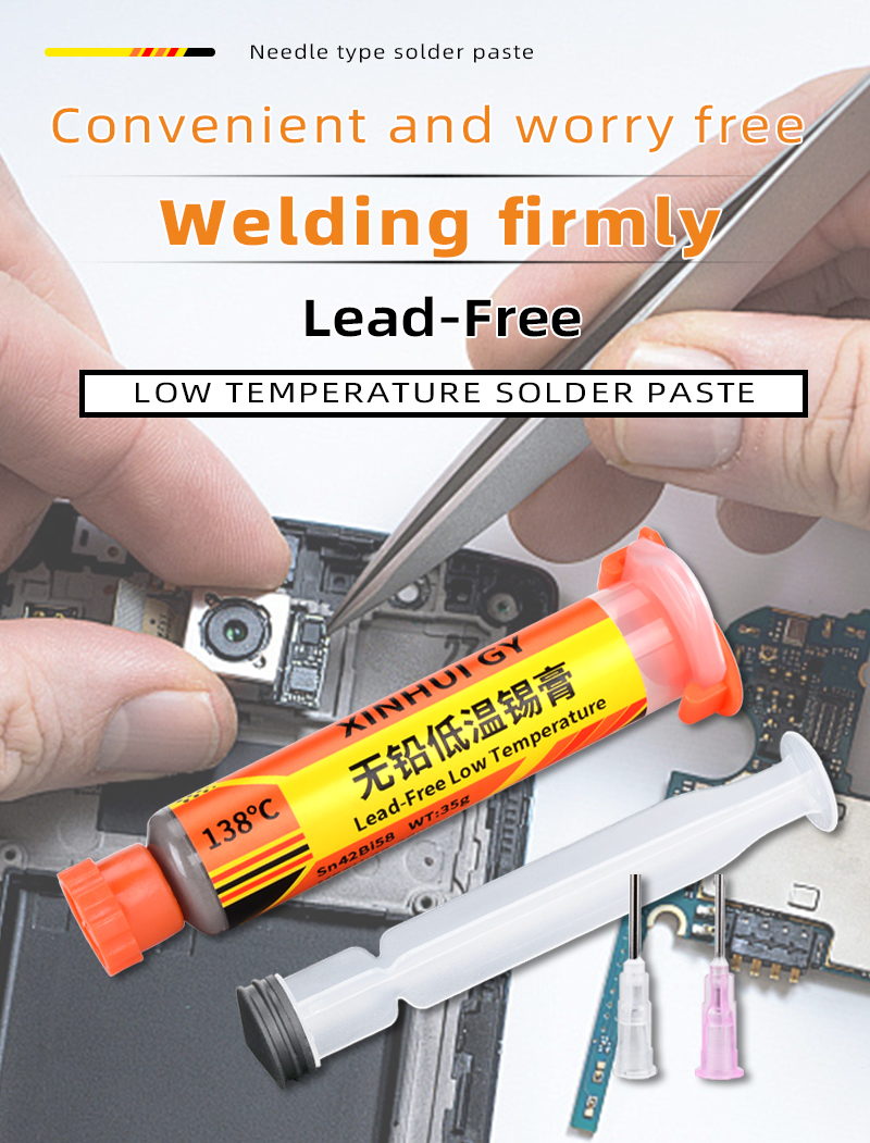 Fine needle solder paste for SMT BGA soldering, lead-free tin alloy for ...