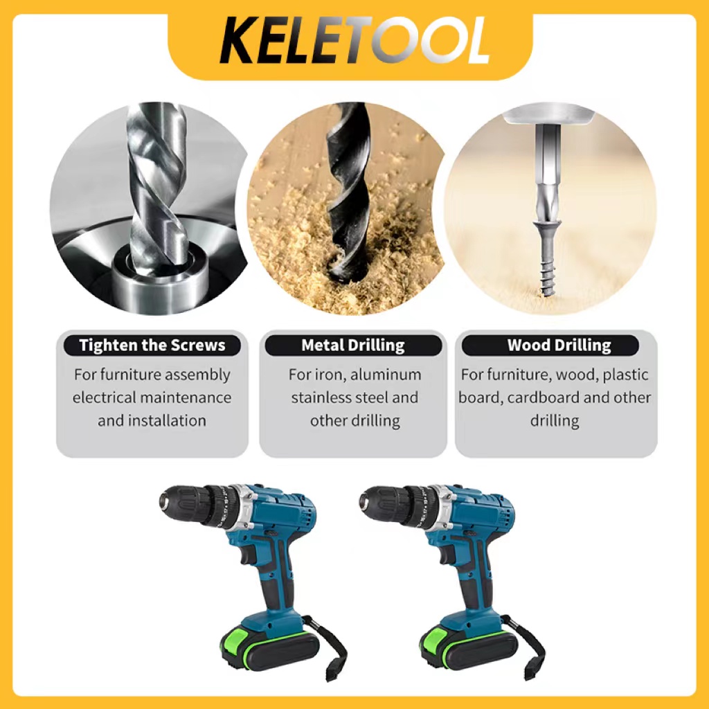288v Cordless Electric Screwdriver drill hammer keletool power tools ...
