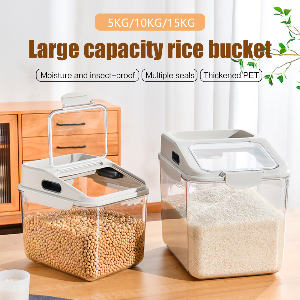 Kitchen Transparent Insect-proof and Moisture-proof Rice Box Flip Seal ...