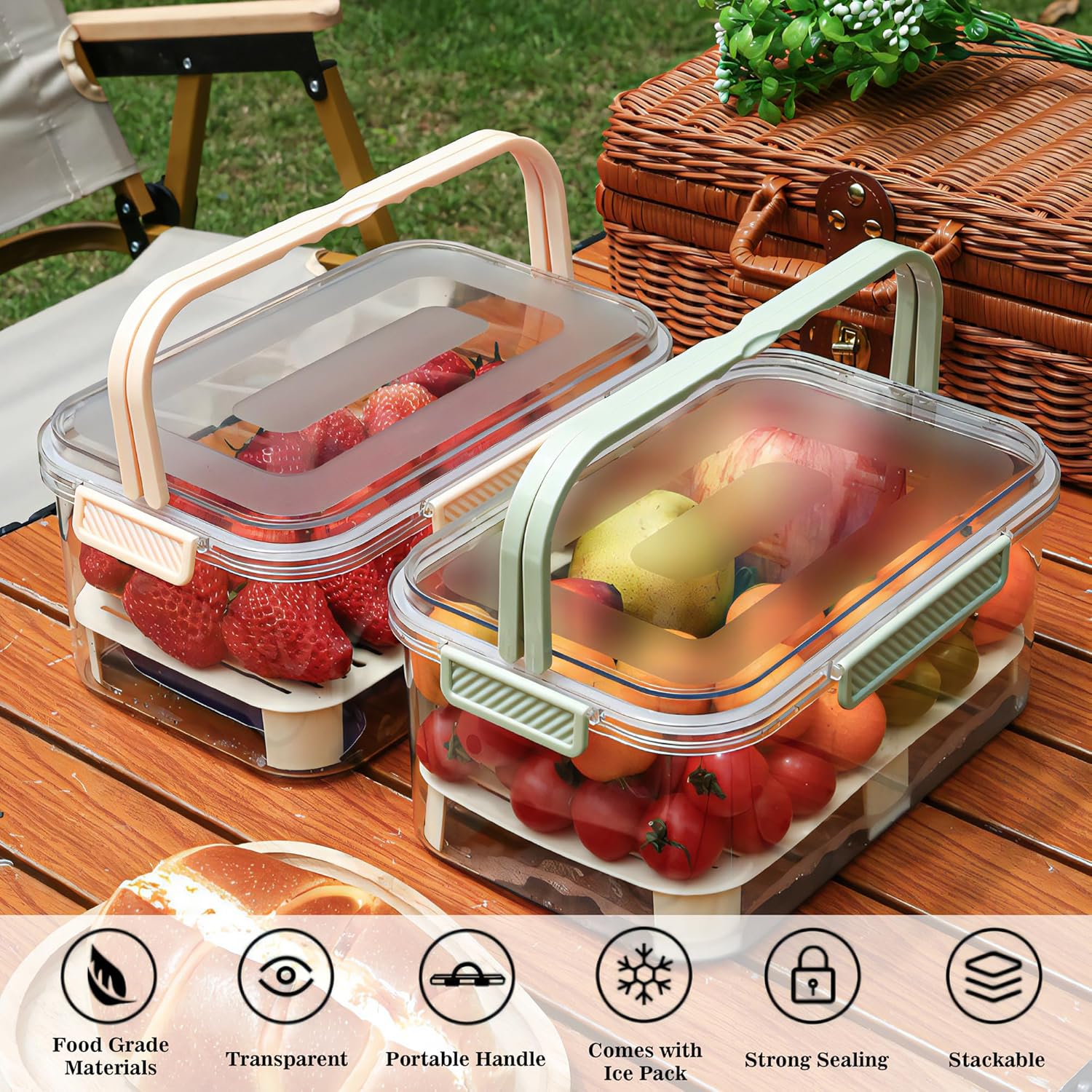 【SG Seller】Food Fresh Keeping Box Portable Food Container with Lids ...
